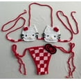 Hello Kitty Crochet Bikini Set 2pcs Bathing Suit Sexy Micro Bikinis Y2k Ties Swimsuit Thong