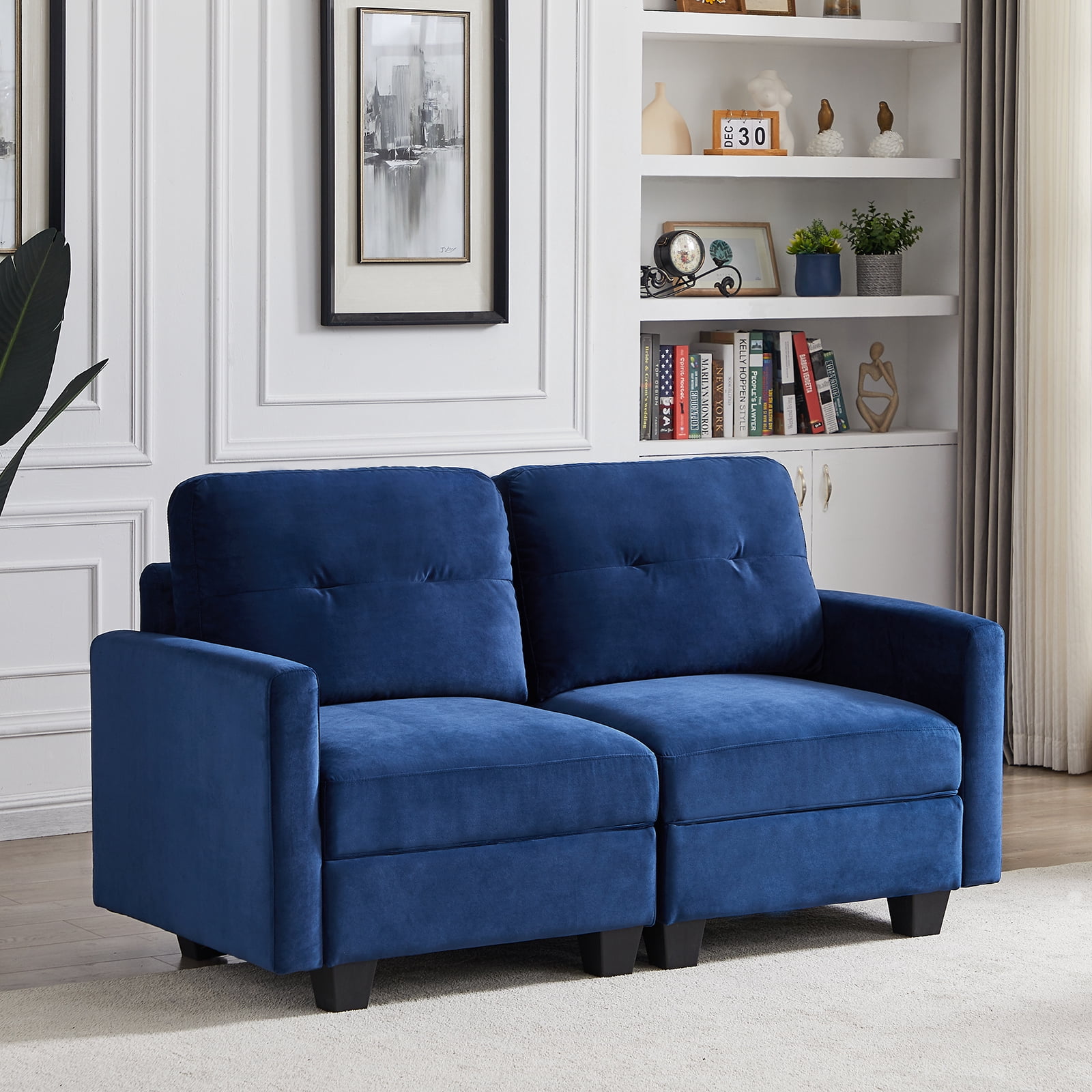 Lecut Loveseat Mid Century Velvet Modular Loveseat 2 Seater Sofa Couch ...