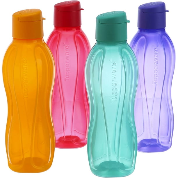 Tupperware Fliptop Water Bottle Set, 750Ml, Set Of 4 - Walmart.com