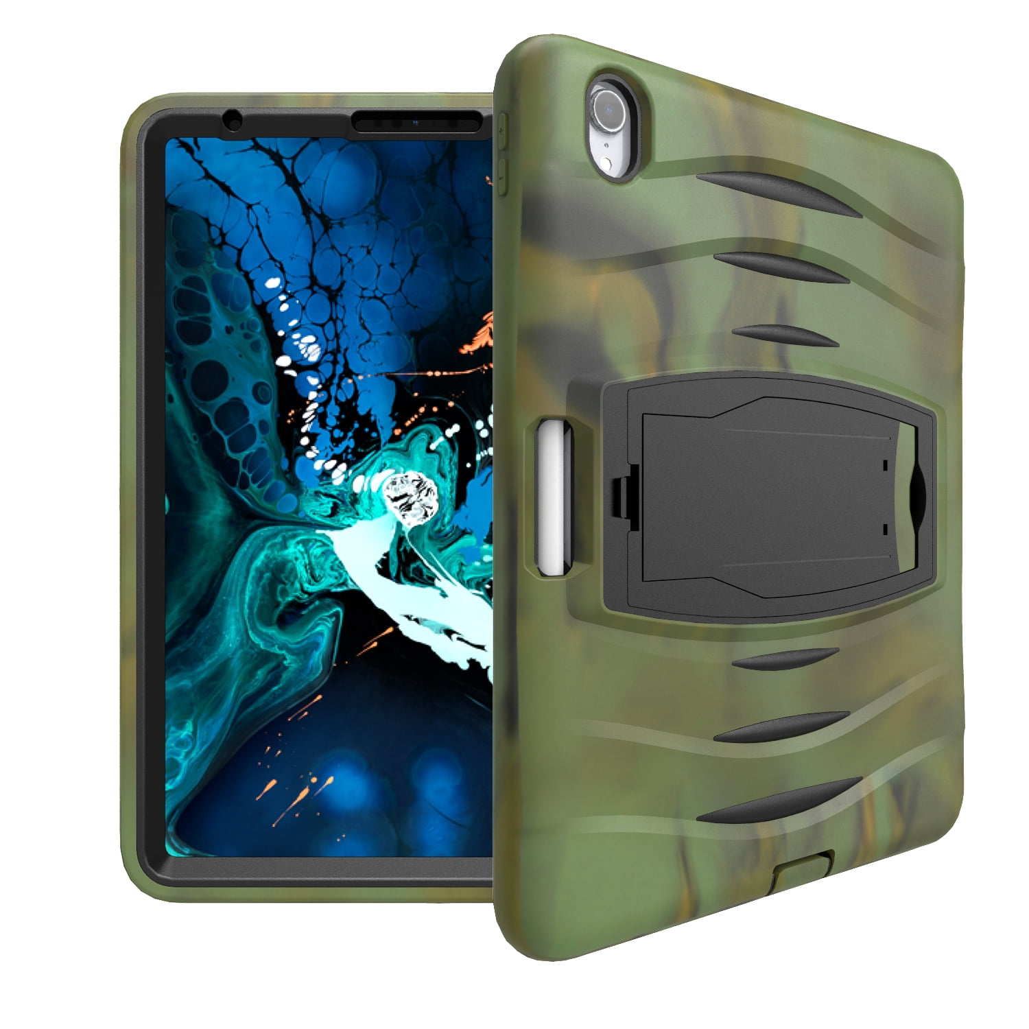 KIQ iPad Pro 11 Case, Shockproof Drop Protection Rugged Kickstand for ...
