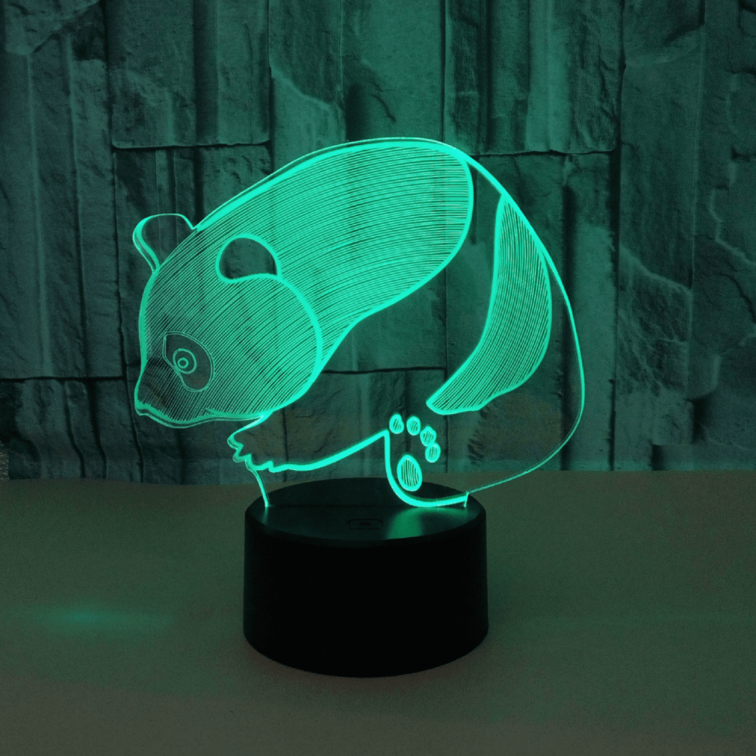 YSITIAN 3D Illusion Lamp LED Panda Night Light Animal Toys 7 Color ...