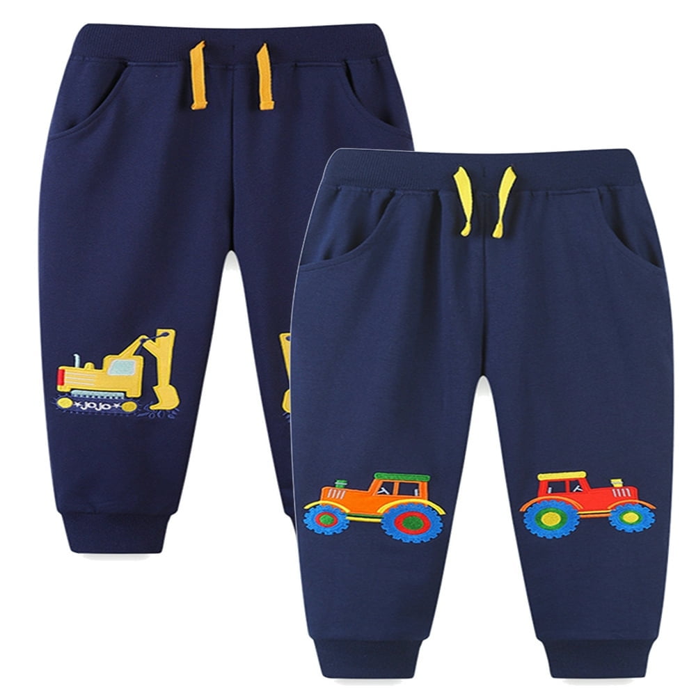 YOPTOP Kids Toddler Boys Cartoon Pants Elastic Waist Joggers Pants ...