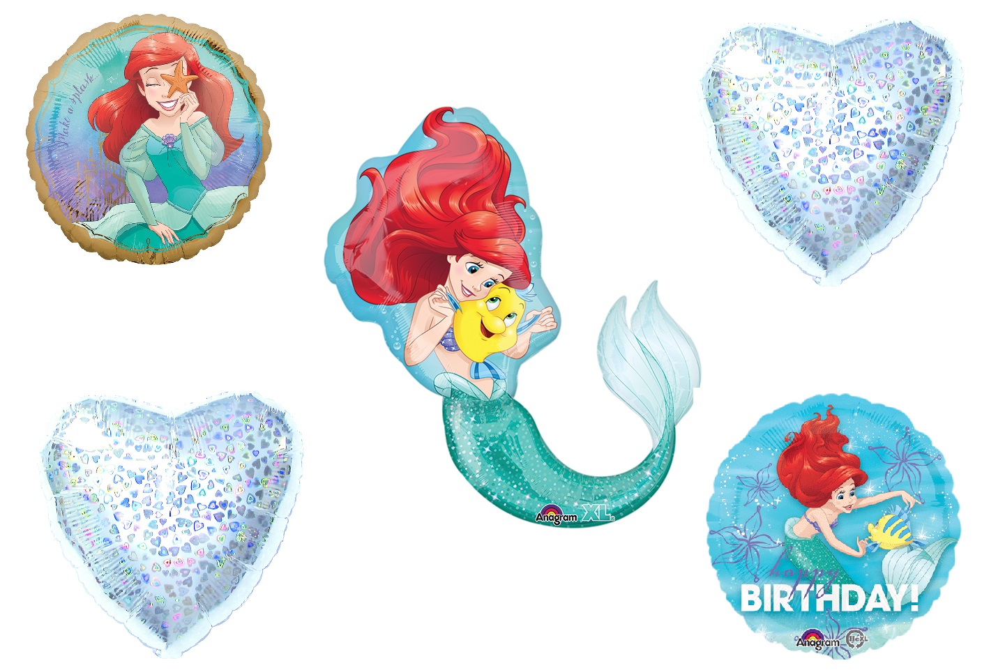 DalvayDelights Little Mermaid Balloons - Ariel Balloon Bouquet - 5 ...