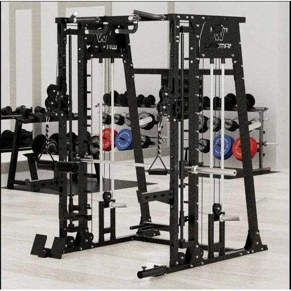 Allviate Smith Machine, Multi-Function Power Cage with Dual Pulley ...