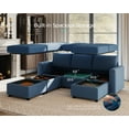 Linsy Home Modular Convertible Sleeper Sofa Bed with Storage Ottomans ...