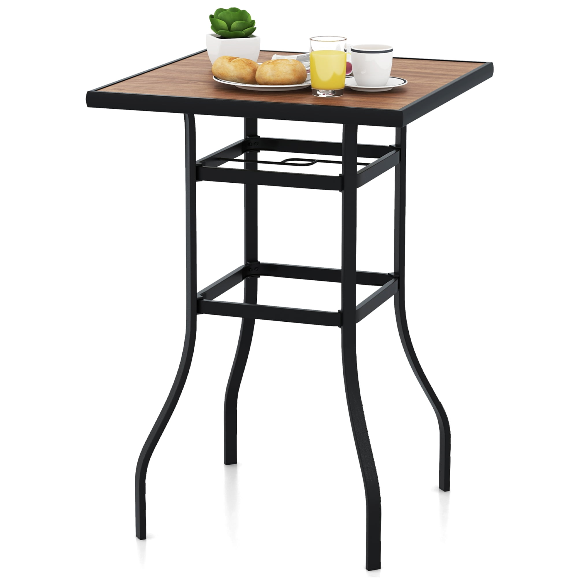 Click here for Gymax 27.5 Inches Patio Bar Table 1.5 Umbrella Hol... prices