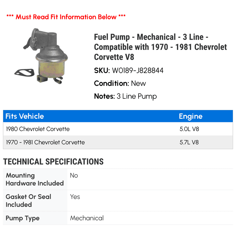 1976 Corvette Fuel Pump