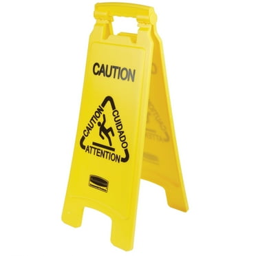 Rubbermaid Commercial Products Caution Wet Floor Safety Sign, Yellow ...