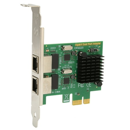 2 Ports Ethernet Adapter, RJ45 Port 2 Way PCI E NIC Card NIC Controller ...