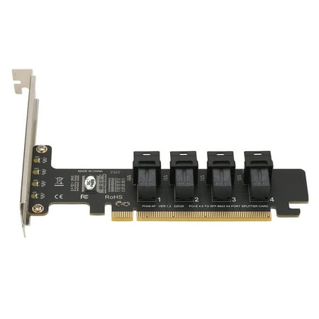 PCIE To U.2 Adapter Card, PCIE X16 To 4 Port U.2 NVME SFF8643 SFF8639 ...