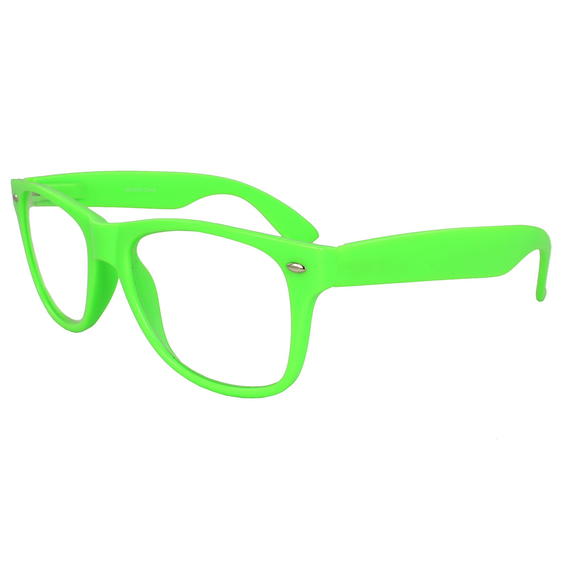 Stylish Retro Horn Rimmed Sunglasses Green Frame Clear Lenses for Women ...