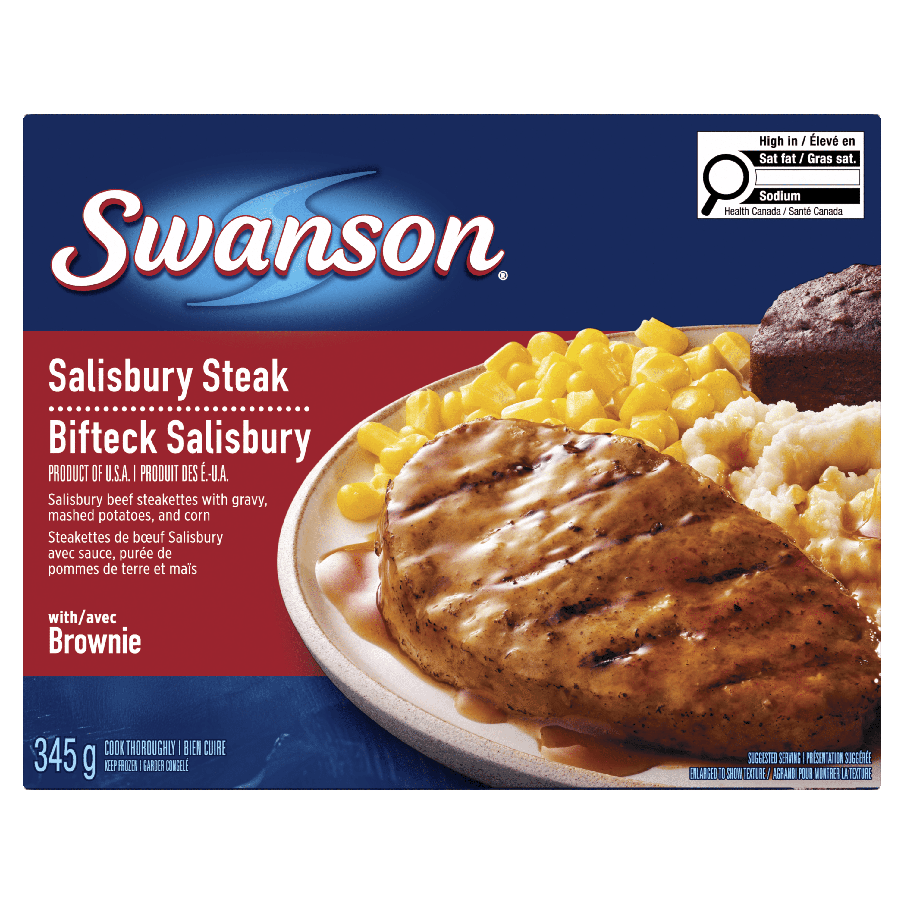 Swanson Salisbury Steak Frozen Dinner, Salisbury Beef Steakettes with ...