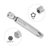 T40 Magnetic Security Star 5 Point Torx Screwdriver Bit 1/4" Hex Shank ...
