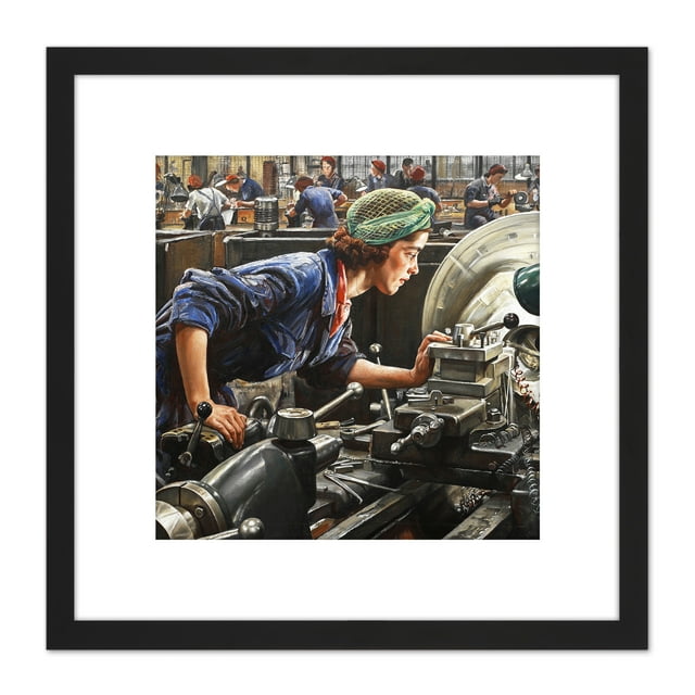 Knight Ruby Loftus Screwing Breech WWII War Painting 8X8 Inch Square ...