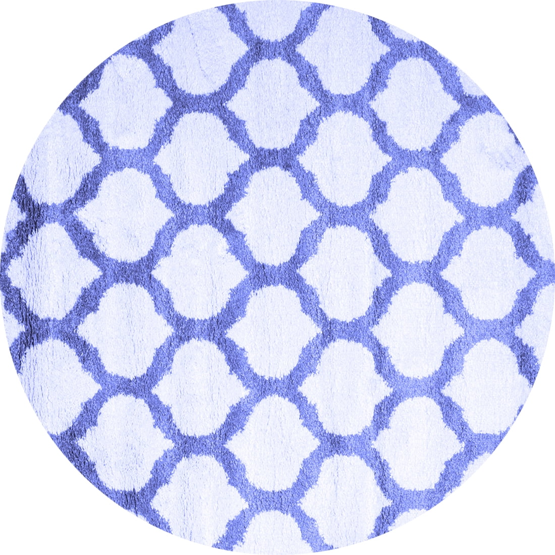 Ahgly Company Indoor Round Trellis Blue Contemporary Area Rugs, 4 ...
