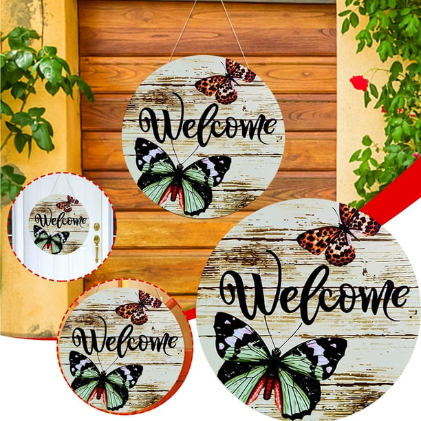 matoen Farmhouse-Decorations-Housewarming-Butterfly Welcome Sign ...