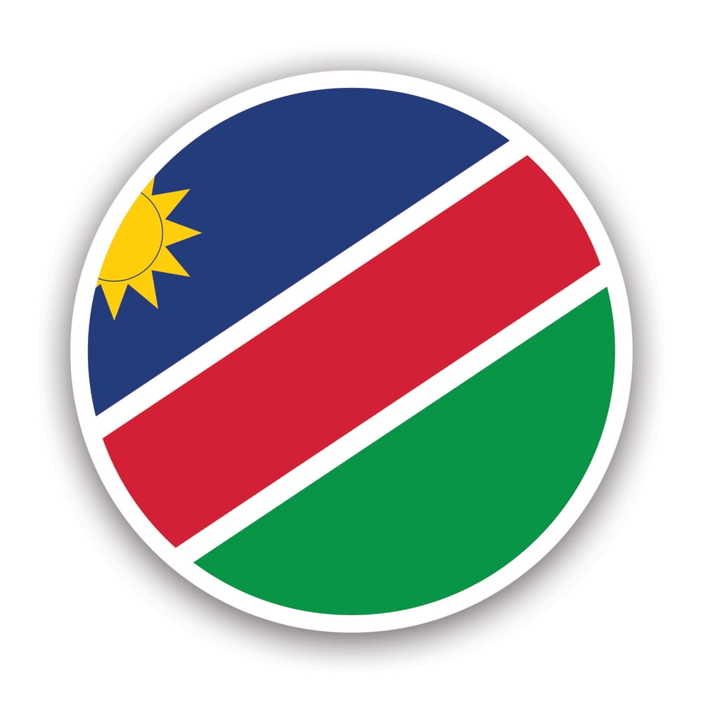 Round Namibian Flag Sticker Decal - Self Adhesive Vinyl - Weatherproof ...