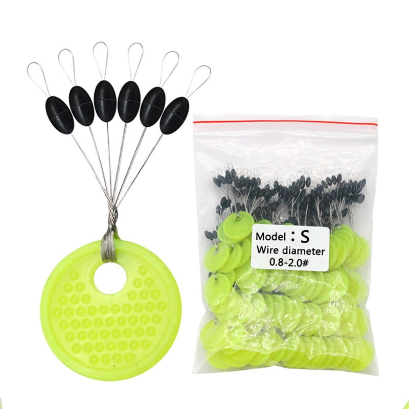 Rubber Fishing Bobber Stopper, 6 in 1 Float Sinker Stops, Oval Cylinder ...