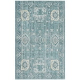 SAFAVIEH Valencia Gemina Floral Bordered Polyester Runner Rug, Alpine ...