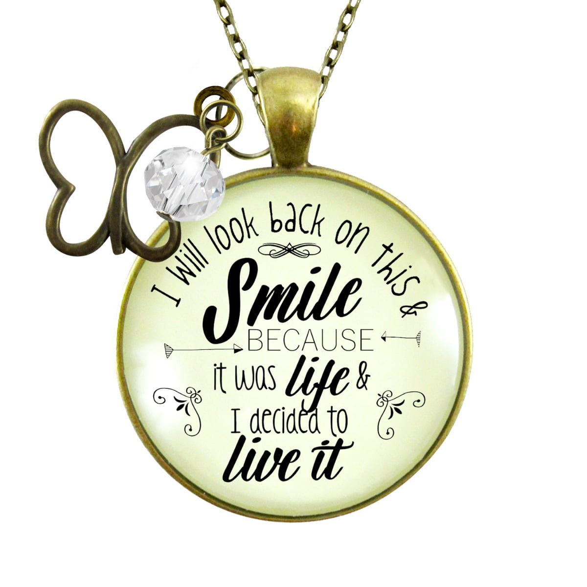 Look Back Life Necklace Gutsy Goodness Female Adult Bronze Metal ...