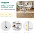 EROMMY Height Adjustable Sewing Table Foldable with Storage Shelves ...