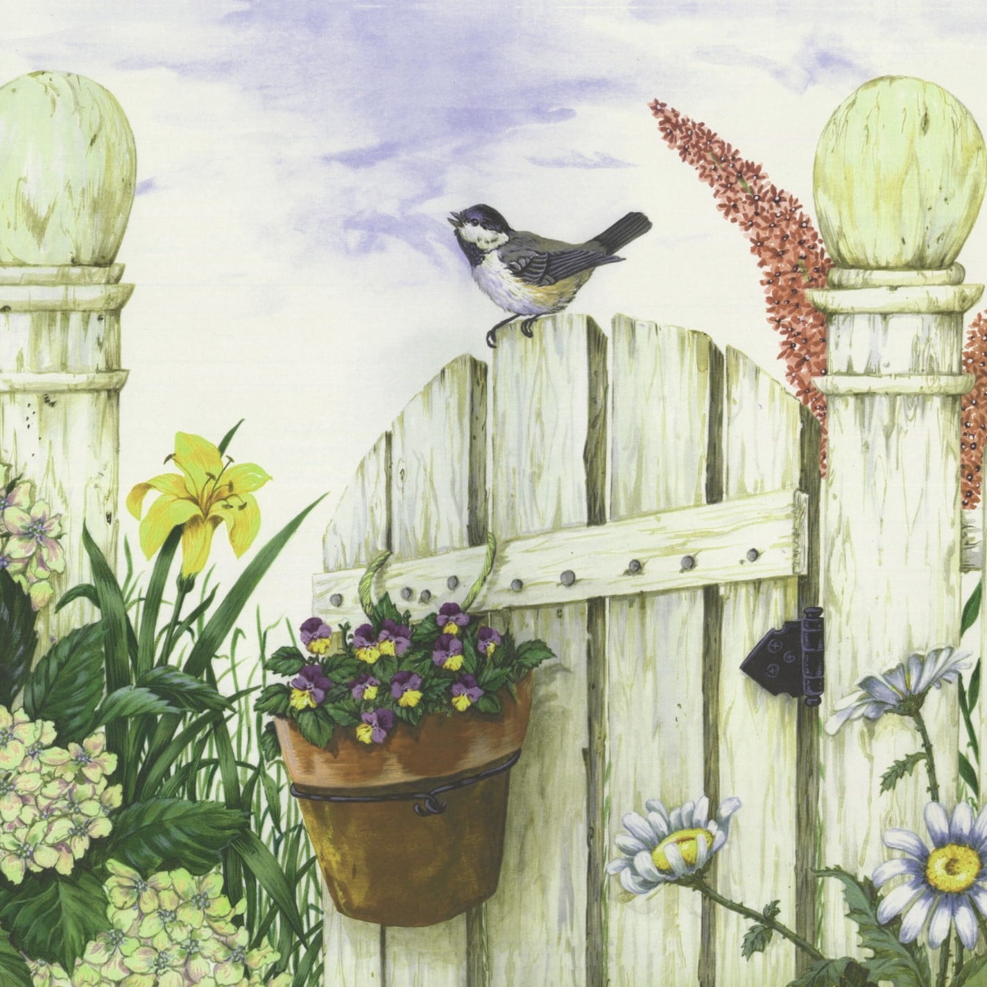 Dundee Deco's Peel and Stick Wallpaper Border - Country White Green ...