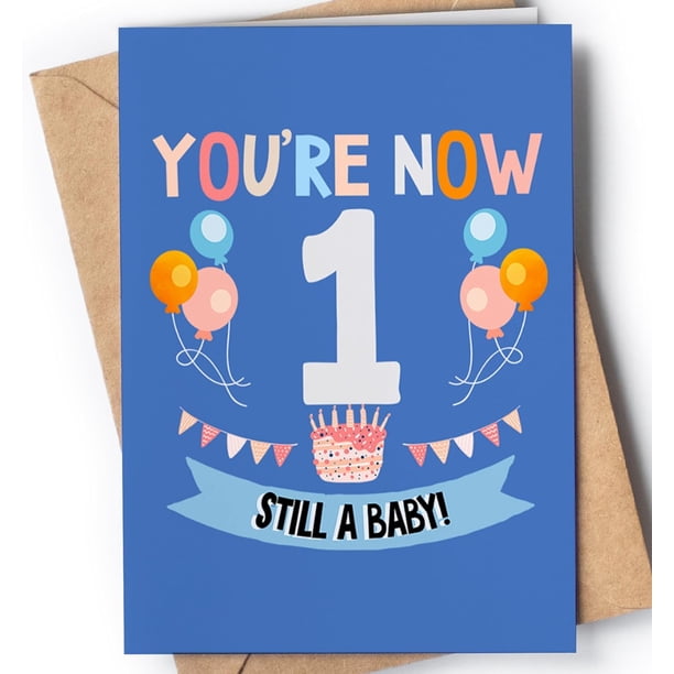 shiyou-1st Birthday Card for boy or girl who is turning 1 year old ...