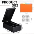 3 x 5 Inch Index Card Holder Set, Bamboo Organizer Box with 50 Dividers ...