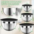 16pcs Stainless Steel Mixing Bowl Set with Lids, Colander, 3 Grater ...