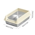 Dpityserensio Stainless Steel High Sided Metal Litter Box Suitable for ...