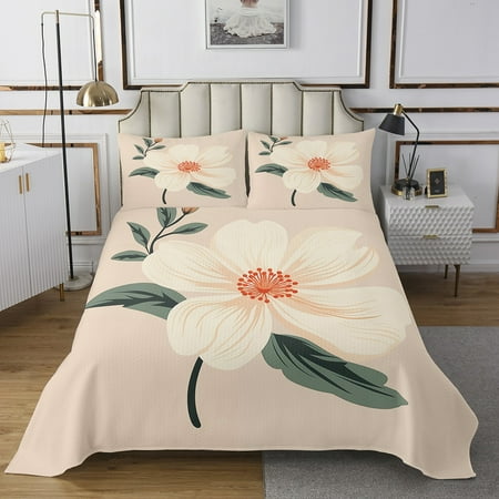 Ensemble de Couvre-Lit Floral Blanc pour Enfants Filles Décoration de ...