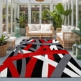 Area Rugs 4'x6'. Red Black Geometric Carpet Runner Indoor Outdoor Rugs ...