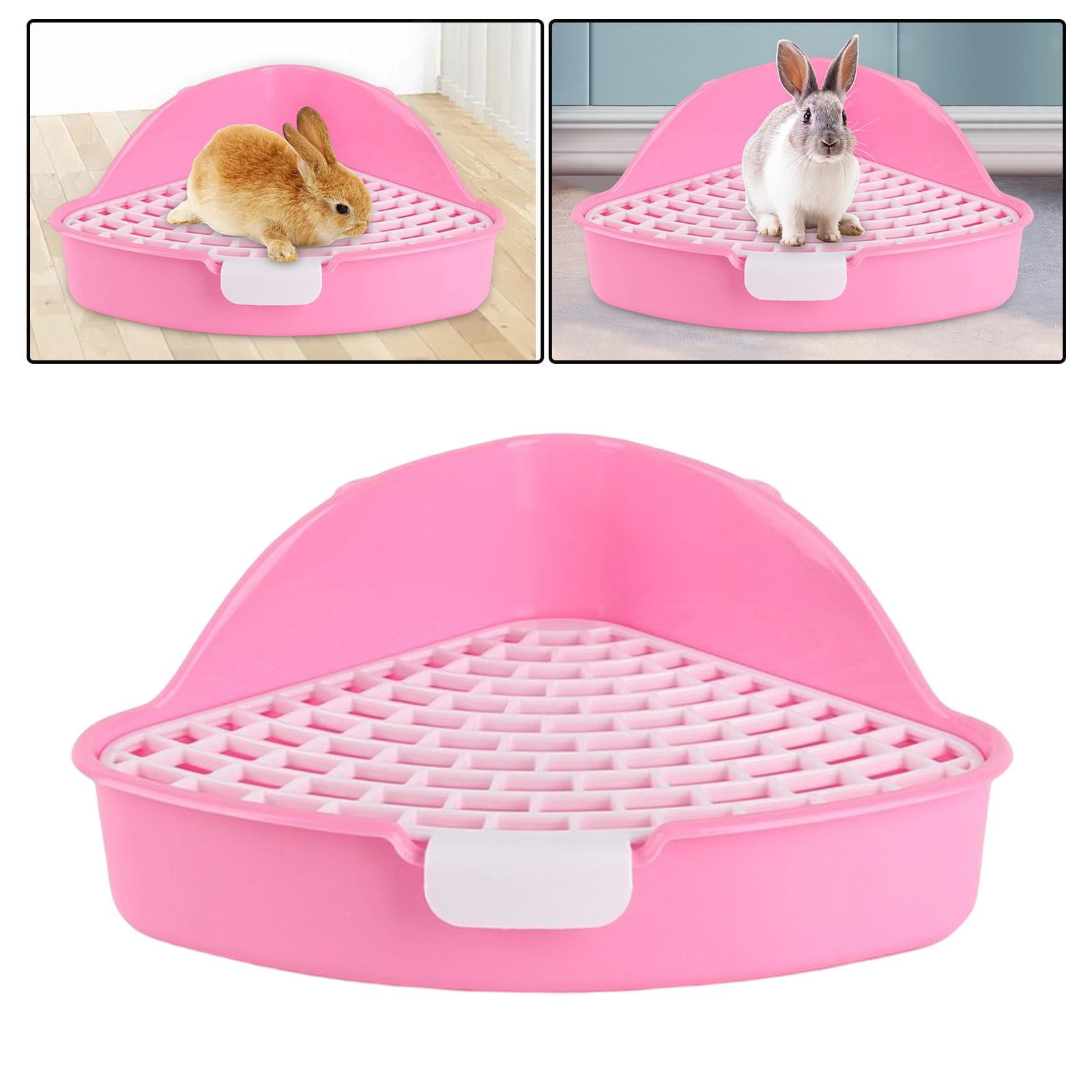 Triangle Medium Rabbit Litter Box Toilet Potty With Grid Pet Pan For ...