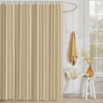 Beige Sand Minimalist Striped Shower Curtain Set, Waterproof Shower ...