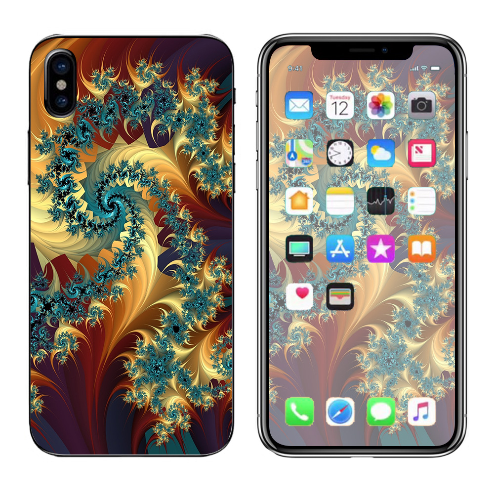Skins Decals For Apple Iphone X 10 / Trippy Floral Swirl - Walmart.com