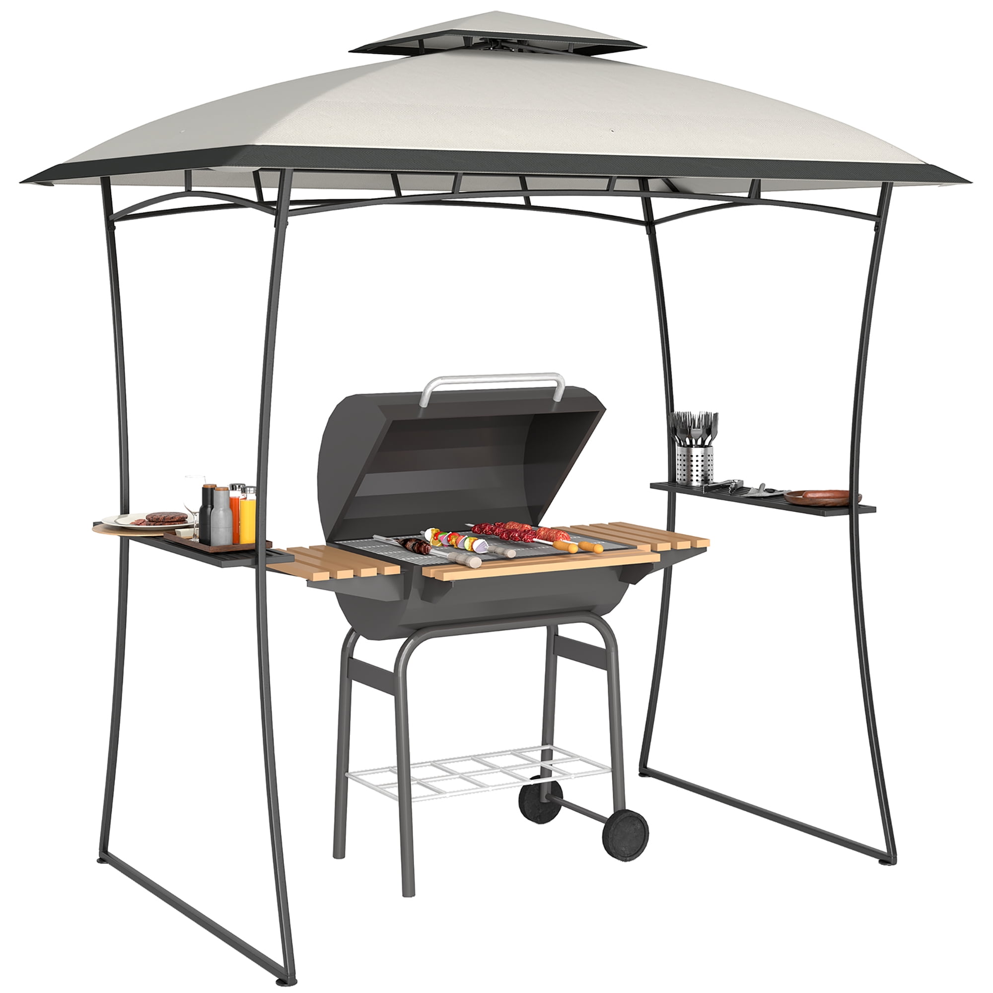 Click here for Outsunny 8 X 5 Grill Gazebo  Double Tiered Barbecu... prices