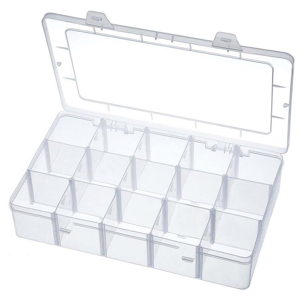 Caja De Almacenamiento Portátil De Plástico Con 15 Rejillas Para ...
