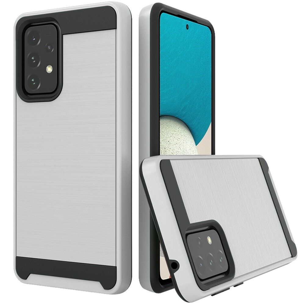 Kaleidio Case For Samsung Galaxy A53 5G [Brushed Metal Texture] Hybrid 2-Piece Armor [Shockproof ...