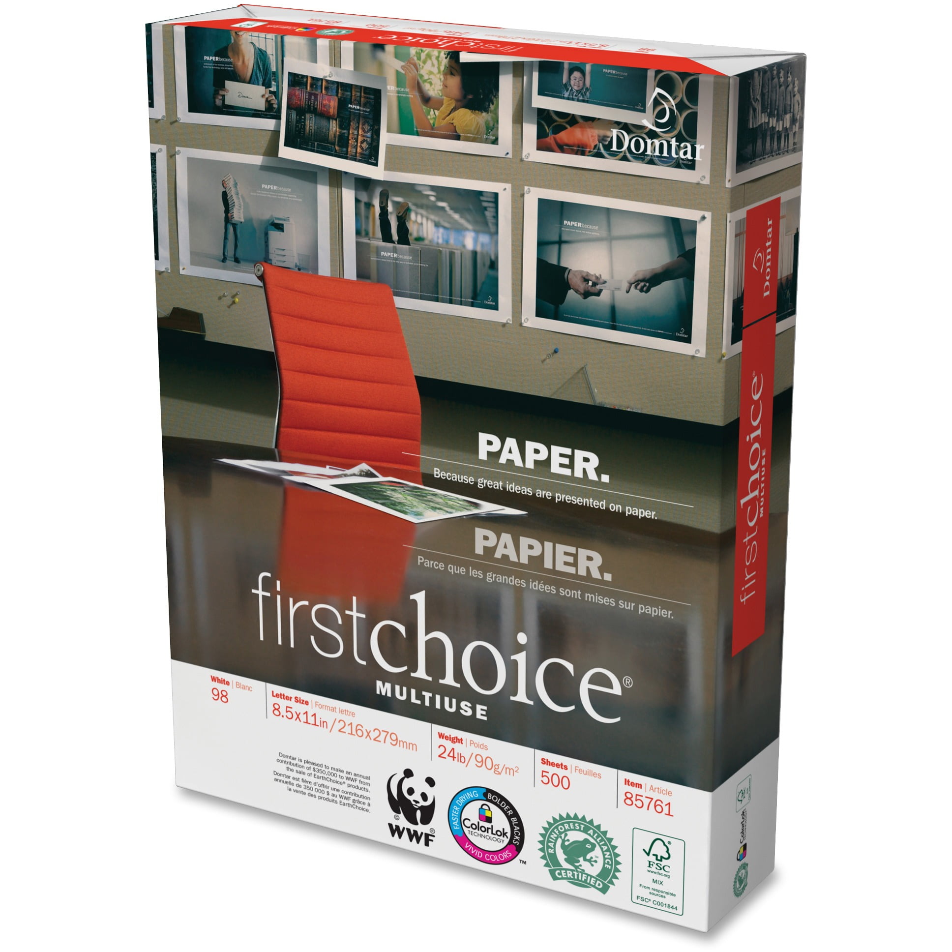 Domtar First Choice MultiUse 24 lb. Paper, Letter, White, 5000/carton ...
