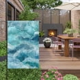 Abstract Ocean Waves Garden Flags For Outdoor, Teal Green Marble ...