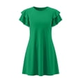 Bxsruta Girls Ruffle Short Sleeve T Shirt Dress Casual A Line Mini ...