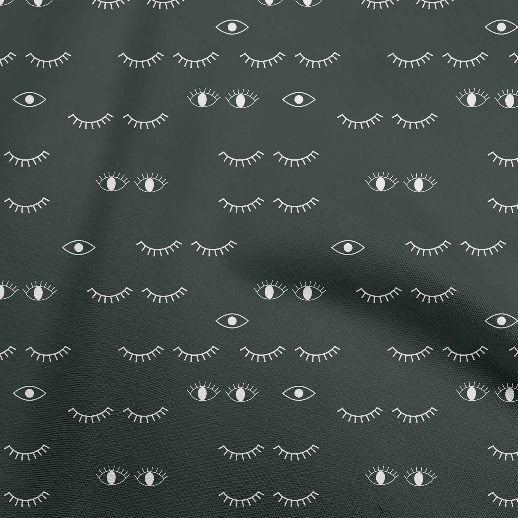 oneOone Silk Tabby Dark Gray Fabric Eye Print Fabric For Sewing Printed ...