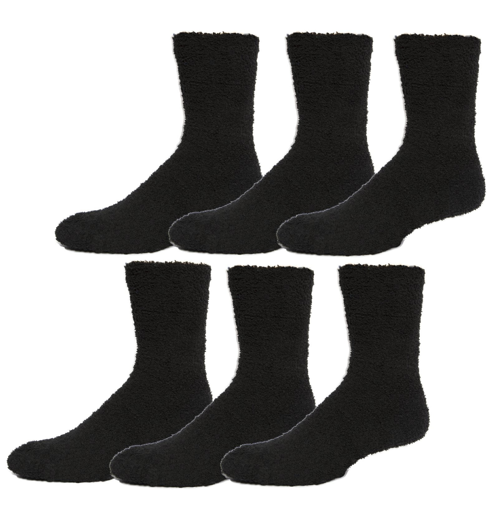 Gilbin's Men's Super Soft Fuzzy Black Sock 6 Pair - Walmart.com