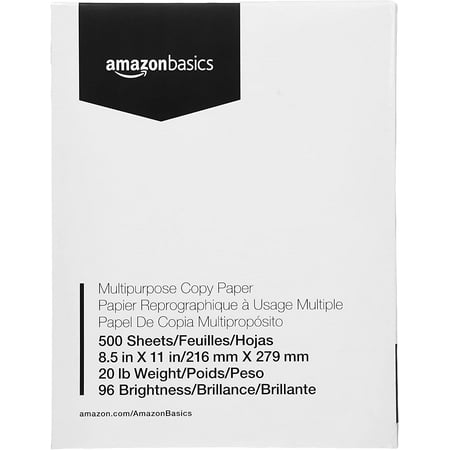 BasicBasics Multipurpose Copy Printer Paper - 96 Bright White, 8.5 x 11 ...