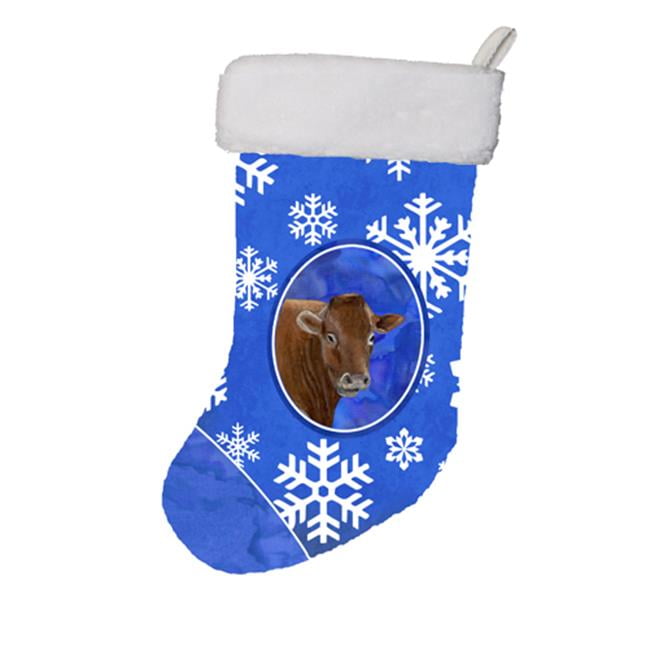 11 x 8 In. Cow Winter Snowflakes Holiday Christmas Stocking - Walmart.com