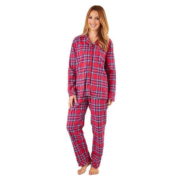 Slenderella PJ8232 Red Tartan Cotton Pyjama Set 10/12 12/14 - Walmart.ca