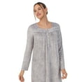 Aria Women's Knit Velour Long Sleeve Square Neck Nightgown with Pockets ...