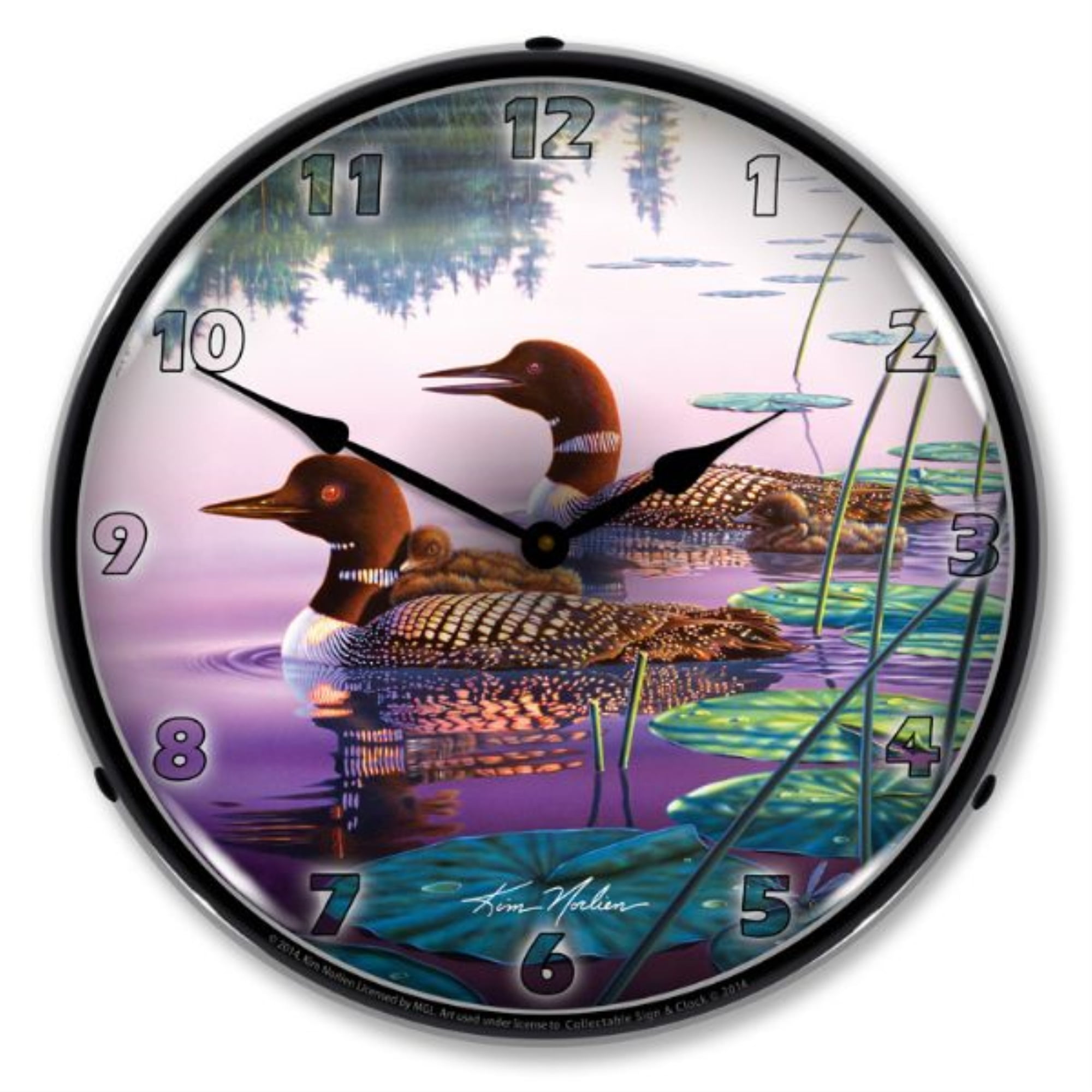 MGL1407523 Northern Splendor Loons clock - Made in USA - Walmart.com