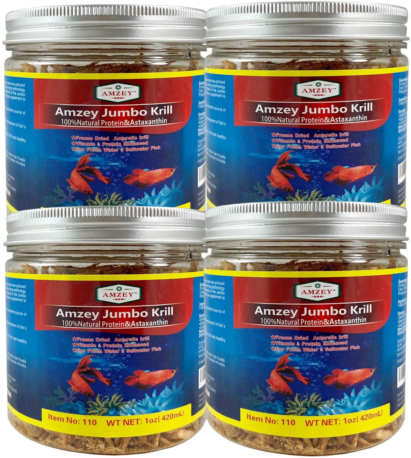 4 Pack Freeze Dried Jumbo Antarctic Krill - Provide Essential Omega-3 ...