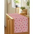 Burlap Table Runner 36 Inches Long, Winter Snowflake Stripe Non-Slip ...